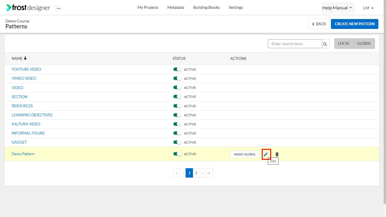 Project Patterns Management – Help Center