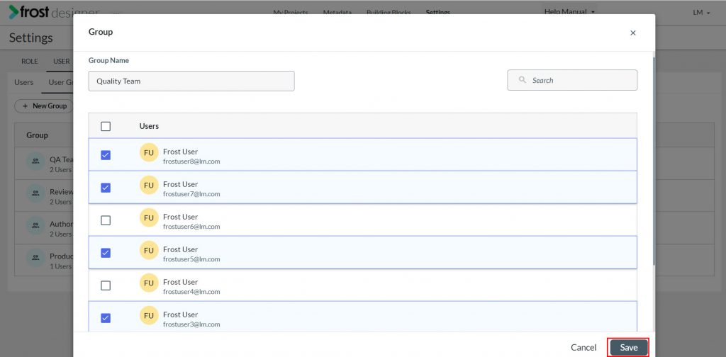 User Group Edit – Help Center