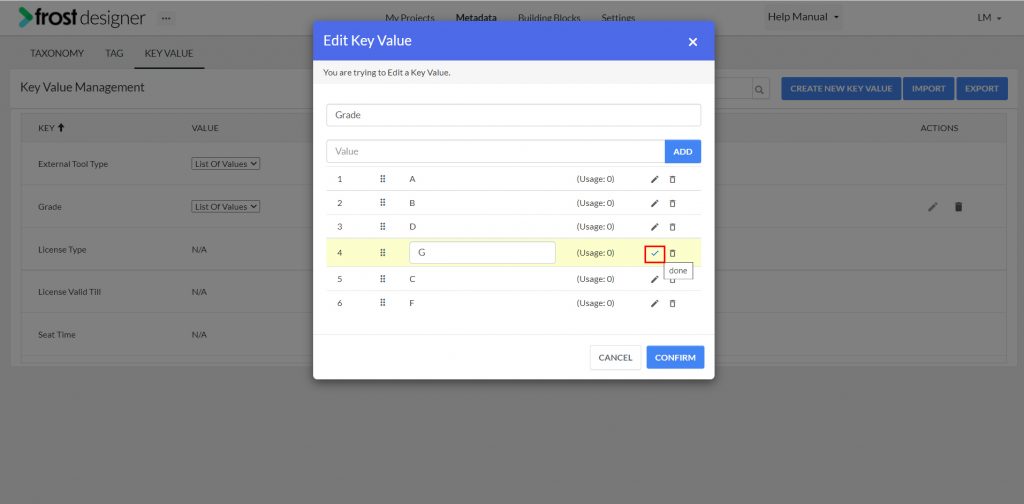 Key Value Pair Edit for Select Type – Help Center
