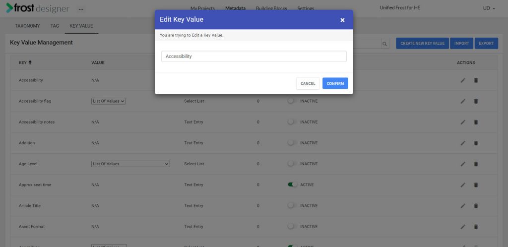 Key Value Pair Edit – Help Center