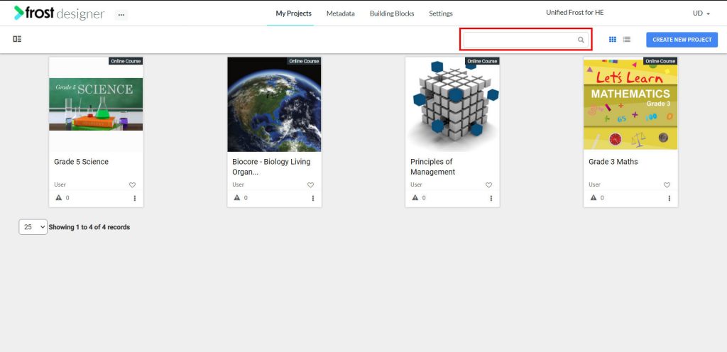 Searching Project – Help Center