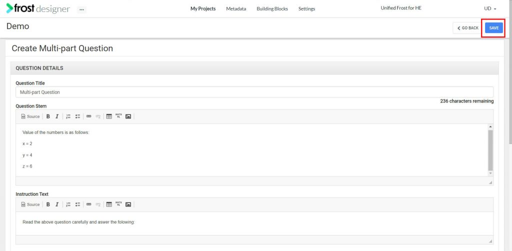Question Creation - Multi-Part – Help Center