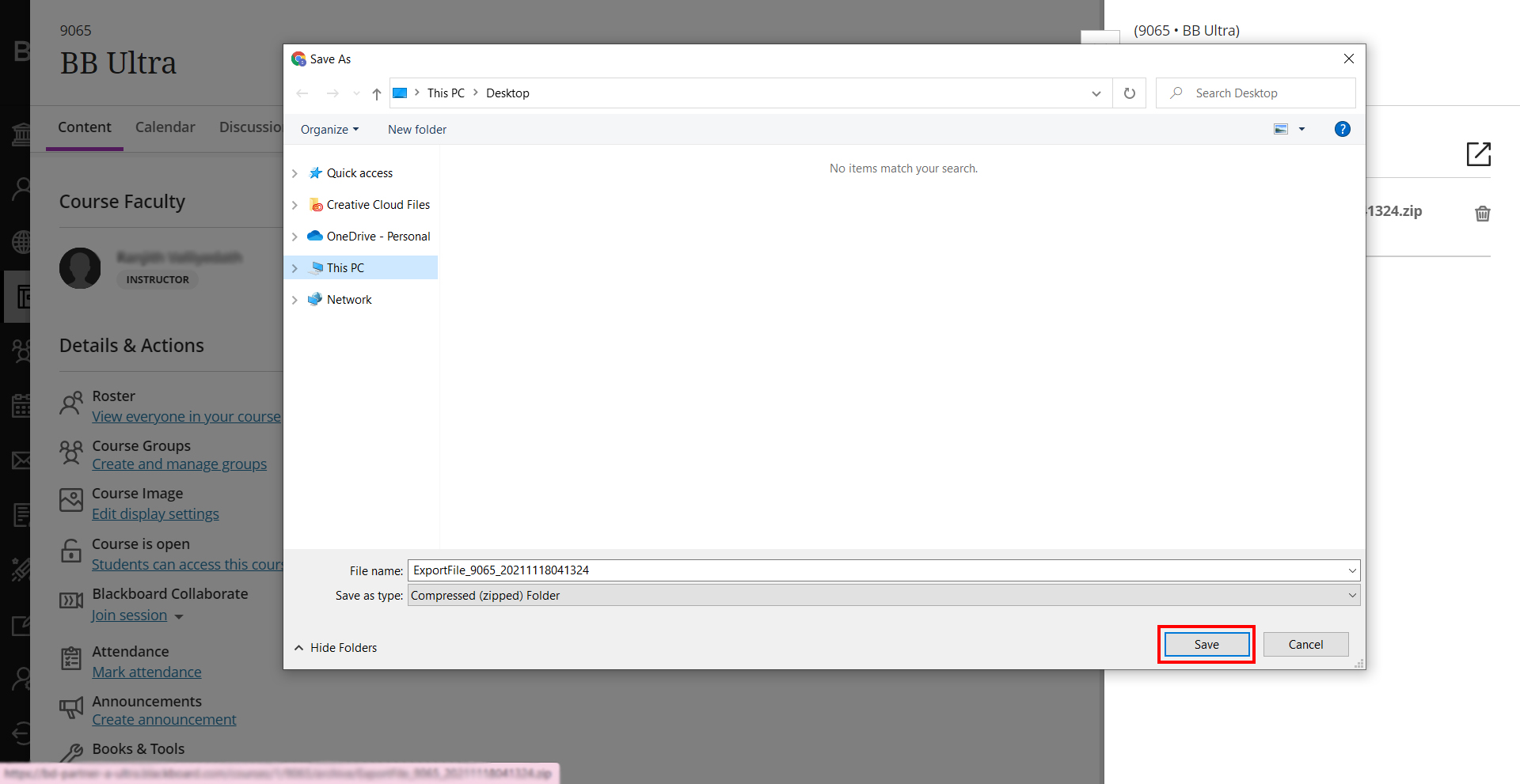 Exporting Course from Blackboard Ultra LMS – Help Center