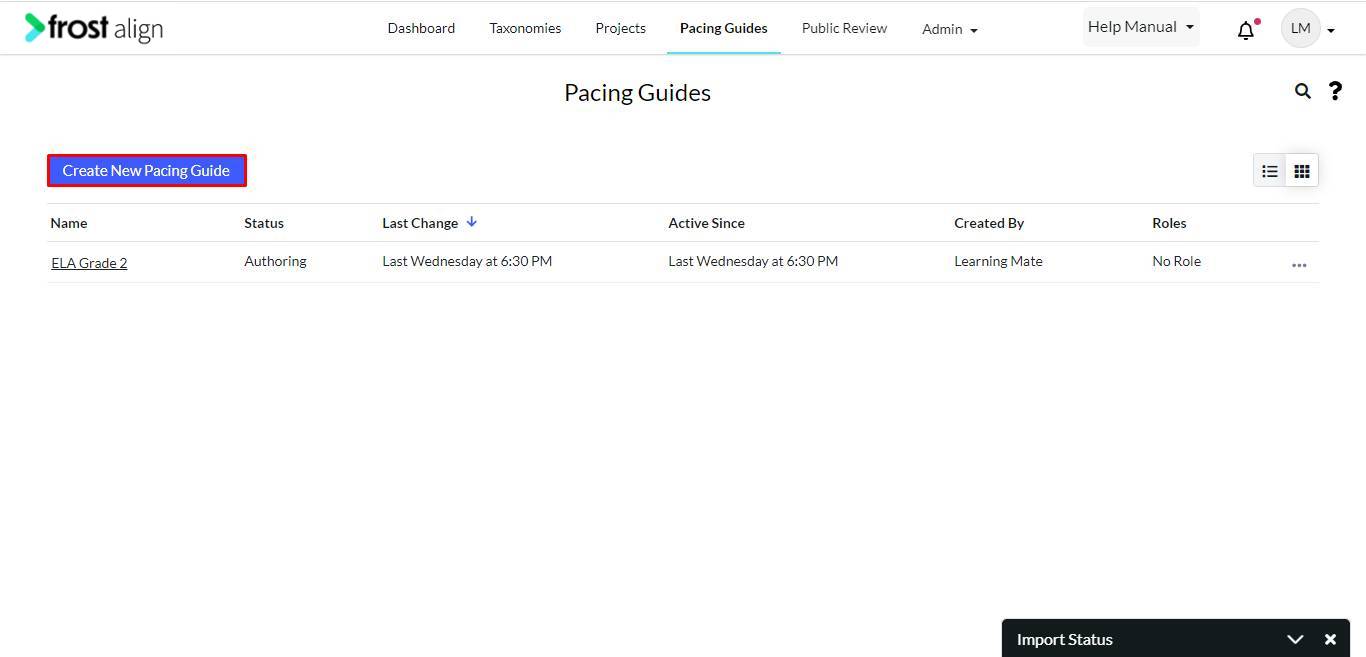 Creating Pacing Guide – Help Center